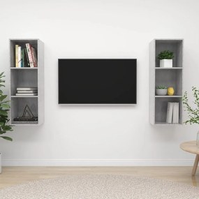 Nástěnné TV skříňky 2 ks betonově šedé dřevotříska 3079857