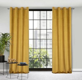 Záclona 140x250 Lili honey ready na velurové smyčce s působivým vlnitým reliéfem Eurofirany