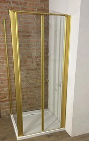 ROSS Čtvercový sprchový kout Komfort kombi GOLD 90 x 90 cm