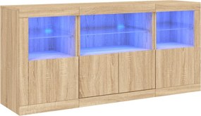 Příborník s LED osvětlením dub sonoma 142,5 x 37 x 67 cm 3209067