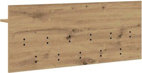 věšák, nástěnný, 1 prkno, háčky, kompozitní dřevo, 40x100x12 cm, dub artisan, Dekorino TK20260019