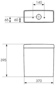 Cersanit Crea, nádržka 011 3/5l spodní přívod vody, bez mechanismu, bílá, K673-005