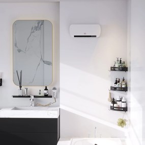 HOMCOM Topný ventilátor na stěnu 2000W s dálkovým ovládáním, 2 topné režimy, LED displej, 12hodinový časovač pro koupelnu 820-254