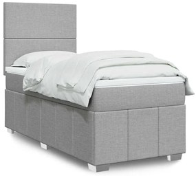 Box spring postel s matrací světle šedá 80 x 200 cm textil 3293788