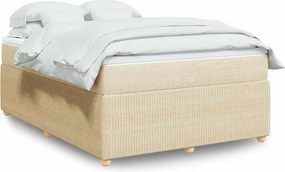 Box spring postel s matrací krémová 160x200 cm textil 3285586