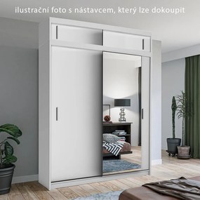 Šatní skříň MIAMI se zrcadlem | 180 cm | bílá | 4 varianty vnitřního uspořádání | POUZE U NÁS