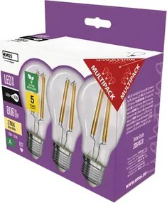 GP MET LED žárovka A60 E27 3,8W teplá bílá, 3 ks / LED žárovka / 806 l