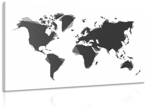 Obraz abstraktní mapa světa v černobílém provedení - 60x40 cm