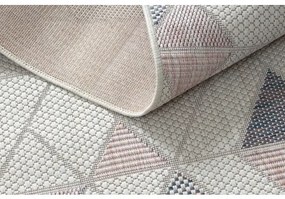 Dywany Luszczow Kusový koberec SISAL SION Geometrický, Trojúhelníky 3006 ecru / růžový Rozměr koberce: 60 x 250 cm