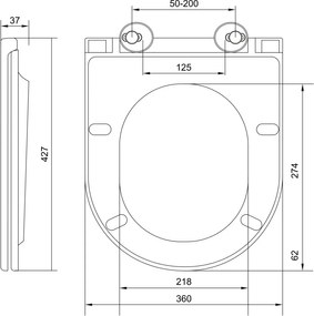 Mereo WC závěsné RIMLESS 530x355x360 vč. sedátka keramika bílé VSD81S