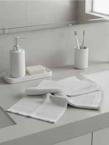 Sinsay - Sada bavlněných ručníků s třásněmi 2 pack - bílá