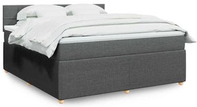 Box spring postel s matrací tmavě šedá 180x200 cm textil 3287536