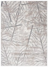 Moderní béžový koberec s motivem jemných lístků Šířka: 140 cm | Délka: 200 cm