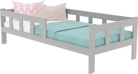 Benlemi Jednolůžko FENCE 4v1 se zábranou 90x200 cm + matrace ADAPTIC Zvolte barvu: Světle šedá, Zvolte zábranu: S jednou zábranou vlevo