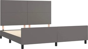 Rám postele s čelem šedý 160x200 cm umělá kůže 3125461