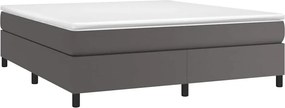 Rám postele s boxspringem šedá 160 x 200 cm umělá kůže 3121057