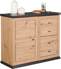XXXLutz KOMODA, barvy dubu, tmavě šedá, 108/89,5/43 cm Hom`in - Široké komody - 000003002912