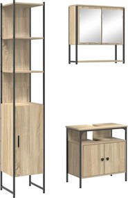 Sada koupelnového nábytku 3 ks Sonoma dub 33 x 33 x 185,5 cm 3399400