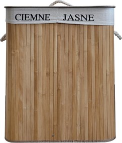TRENDIE Bambusový koš na prádlo 100l světle hnědý + DÁREK