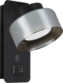 Brilagi - Nástěnná lampa s USB portem AURA LUX 1xGX53/30W/230V černá/kouřová