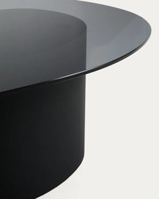 Černý konferenční stolek se skleněnou deskou 74x81,5 cm Olir – Kave Home