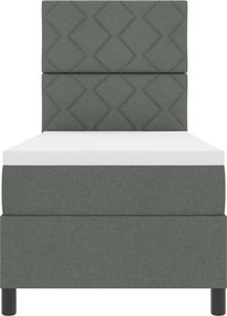 Postel s boxspringem s čelo Tmavě šedá 80 x 200 cm textil 3339421
