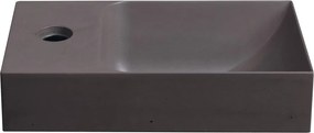 Sapho Sapho, PICCOLINO betonové umyvadlo 30,8x17cm, baterie vlevo, tmavě hnědá, PK30015
