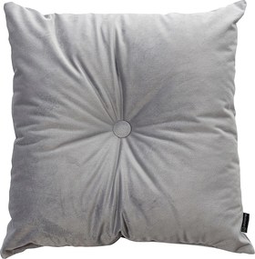 Sametový polštář Velvet s knoflíkem barva šedá látka lesklé, sametová