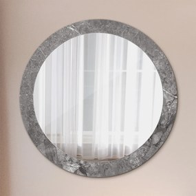 Kulaté zrcadlo tištěný rám Rustikální mramor fi 80 cm