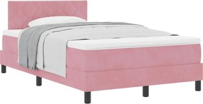 Postel s boxspringem s čelo Růžová 120 x 200 cm samet 3339235