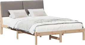 Rám postele Hnědá a taupe 160 x 200 cm Masivní borovicové dřevo 3394371