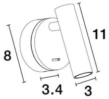Nástěnné LED svítidlo NOVA LUCE CLIP 3W 3000K bílé s vypínačem 9030201