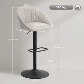 HOMCOM Barové židle 2 kusy otočné barové židle s područkami a opěradlem do kuchyně