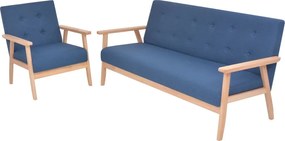 vidaXL 2dílná sedací souprava textilní čalounění [275177] Barva: Modrá