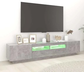 TV skříňka s LED osvětlením betonově šedá 200 x 35 x 40 cm 3081910