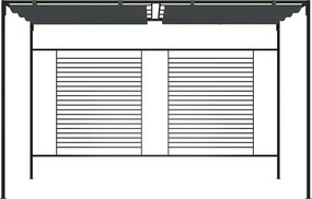 Altán se zatahovací střechou 4x3x2,3 m antracitový 180 g/m² 313625