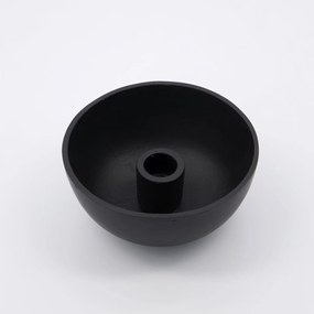 House Doctor Kovový svícen Crown Black ⌀ 12,5 cm, černá barva