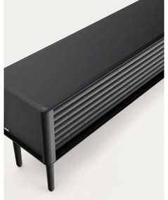 Černý TV stolek v dekoru dubu 200x57x35 cm Lenon – Kave Home