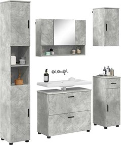 Sada koupelnového nábytku 5 ks Betonově šedá 35 x 30 x 192 cm 3393076