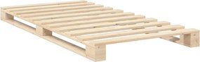 Rám postele s čelem 100 x 200 cm masivní borové dřevo 3281557