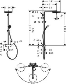 Hansgrohe Pulsify S Puro - Sprchový set s termostatem | průměr 26 cm |