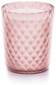MEADOWS Luxusní vonná svíčka Rose Desire 200 g, růžová barva, sklo