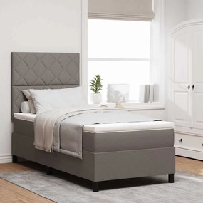 Postel s boxspringem s čelo Taupe 100 x 200 cm textil 3339445