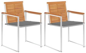 Zahradní židle s poduškami 2 ks masivní akáciové dřevo a ocel 3061489