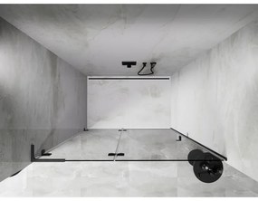 Mexen, Mexen Lunar L levé otočné sprchové dveře 130 cm, průhledné, pistolově šedé kartáčované - 834L-130-000-66-00-L