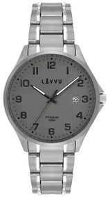 Titanové hodinky se safírovým sklem LAVVU TITANIUM LILLEHAMMER Gray LWM0152