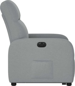 Elektrické zvedací polohovací křeslo světle šedé textil 3302992