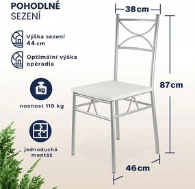 Jídelní set PAUL, 5-dílná, sametově bílá Jurhan