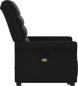 Zvedací masážní polohovací křeslo černé textil 3303326