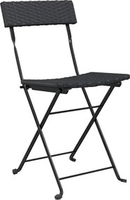 3dílný skládací bistro set černý polyratan 319989